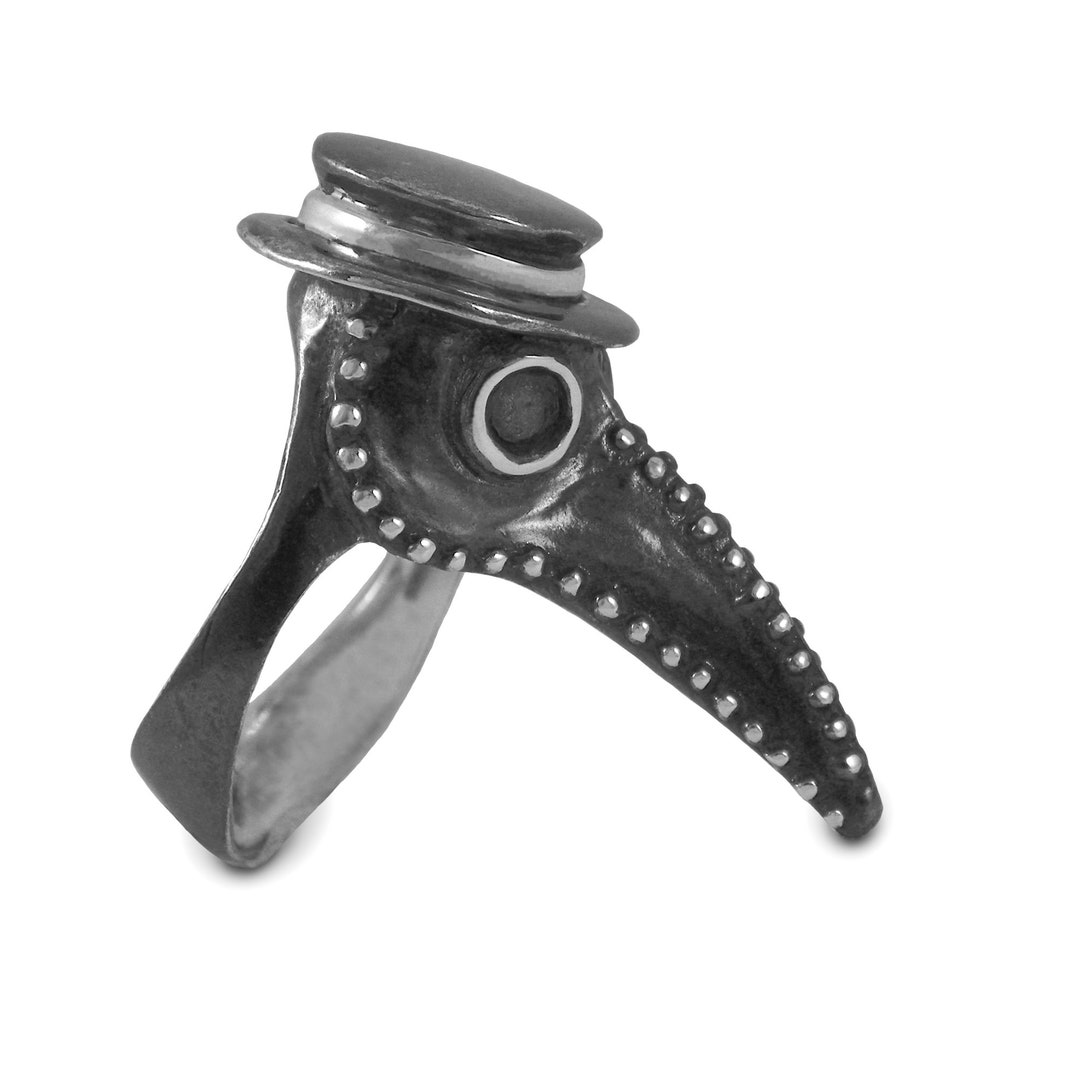 Plague Doctor Ring, Plague Doctor, Sterling Silver Ring, Statement Ring ...
