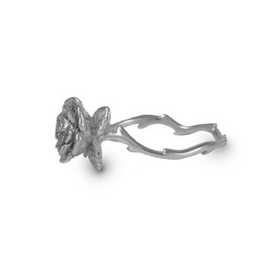 Flowing Mini Rose Ring, Rose Ring, Sterling Silver Ring, Handmade Ring ...