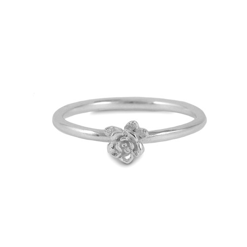 925 Silver Rose Ring - Etsy