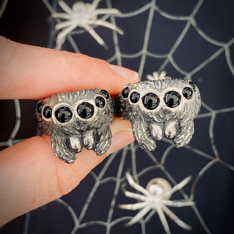 Jumping Spider Ring, Spider Face Ring, Spider Ring, Statement Spider ...