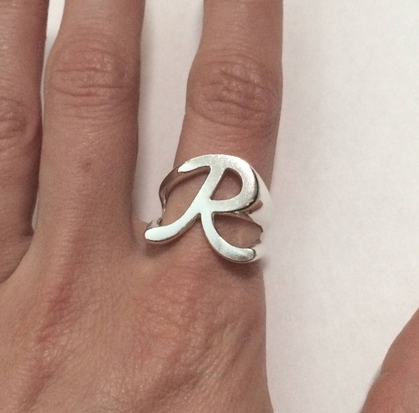 R Ring R Signet Ring Sterling Silver Ring Signet Ring | Etsy