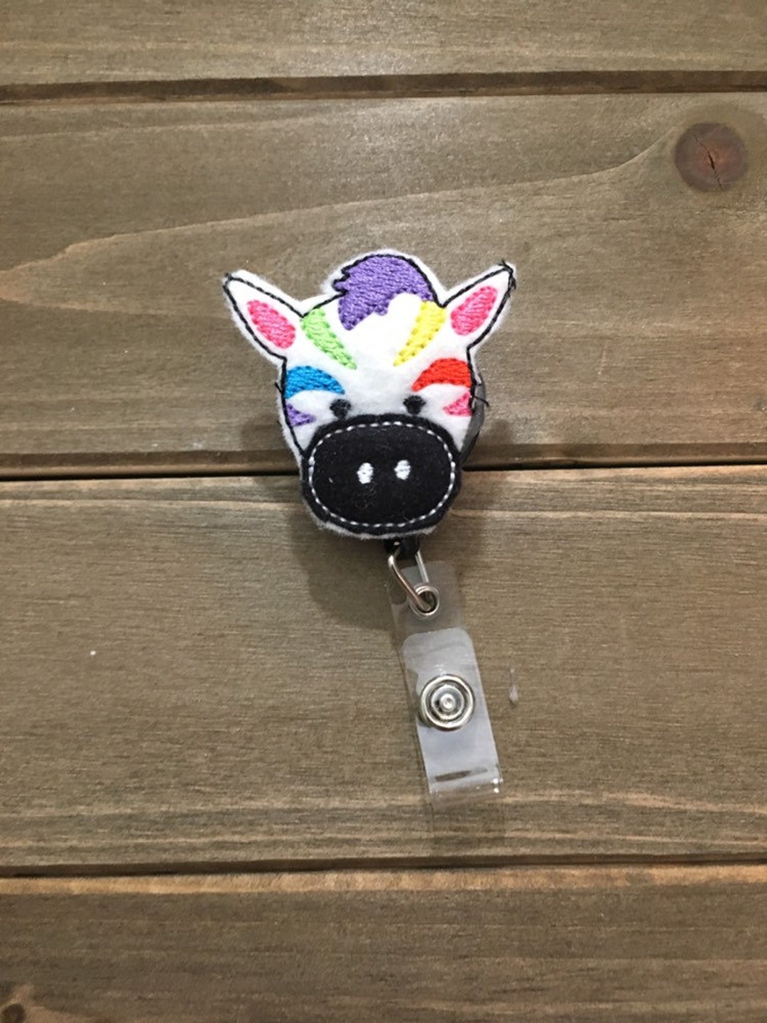 Rainbow Zebra Badge Reel Rainbow Nurse Gift Zebra Nurse Gift - Etsy