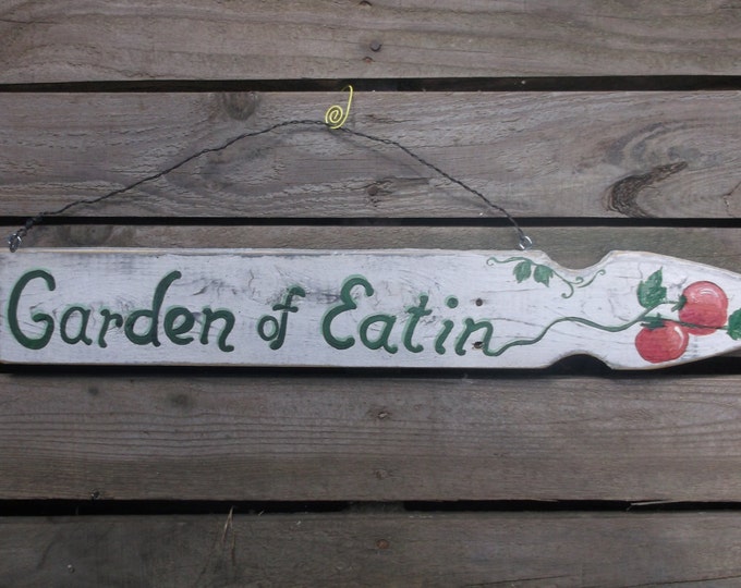 Garden of Eatin Hand Painted Wooden Sign / Garden Art / Tomato Kitchen ...