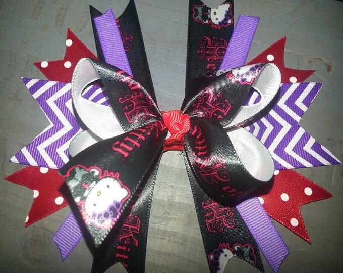 Hello Kitty Stacked Bow Hello Kitty Bow Stakced Bow Boutique Bow Rock ...