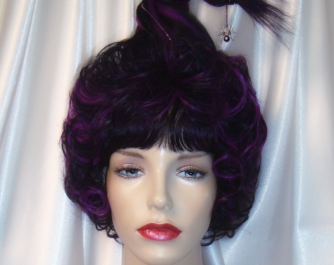 Mary Sanderson Wig, Hocus Pocus Character Wig, Black and Purple Witch ...