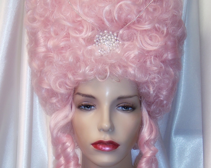 Marie Antoinette Wig, Pink Rococo Style Wig, Pink Marie Antoinette Wig ...