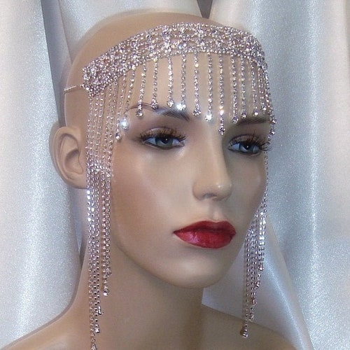 Silver Rhinestone 1920s Headpiece Rhinestone Bridal - Etsy