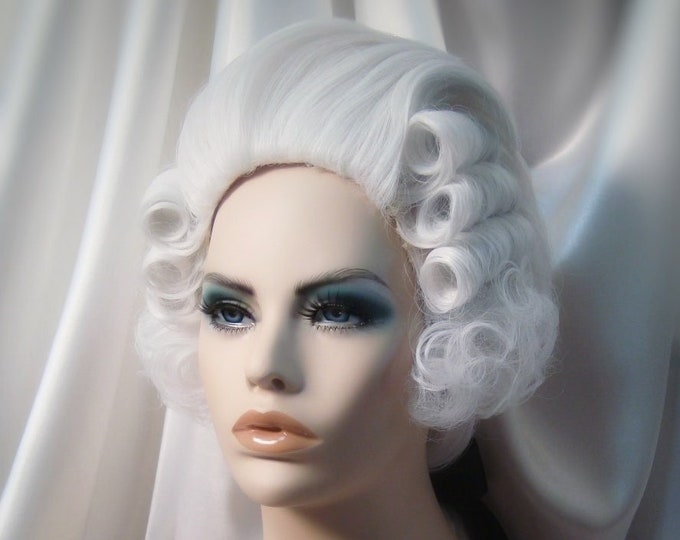King Louis XVI Wig, White Colonial Wig, Unisex Rococo Wig, 17th-18th ...