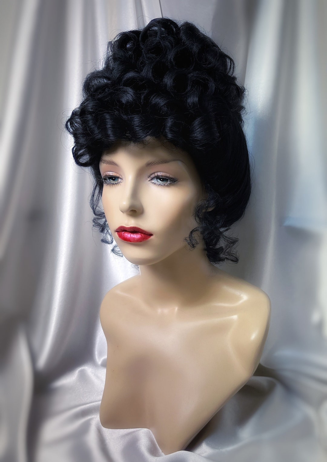 Black Gibson Girl Wig, Victorian Era Wig, Edwardian Era Wig, 1890s Era ...