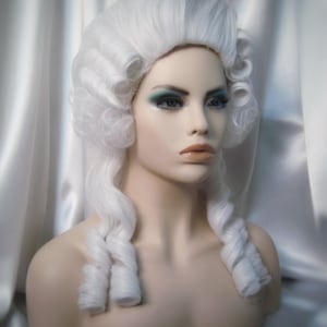 King Louis XVI Wig, White Colonial Wig, Unisex Rococo Wig, 17th-18th ...
