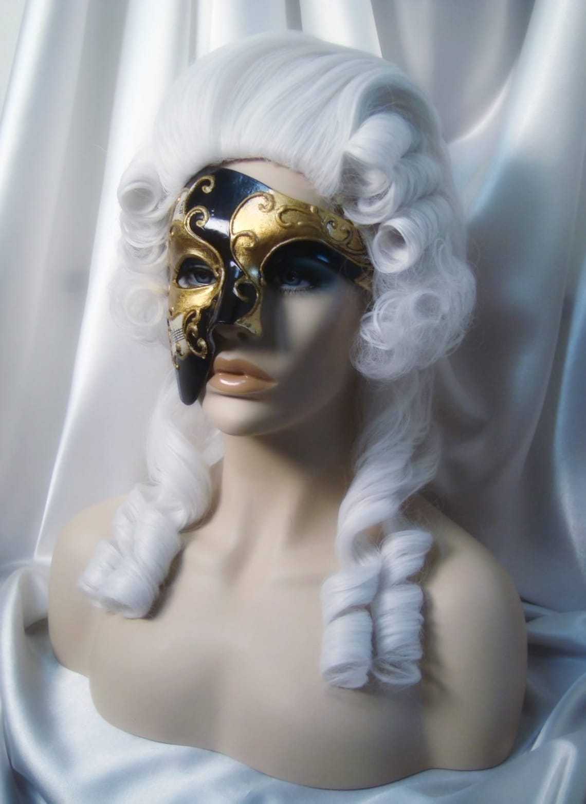 King Louis XVI Wig, White Colonial Wig, Unisex Rococo Wig, 17th-18th ...