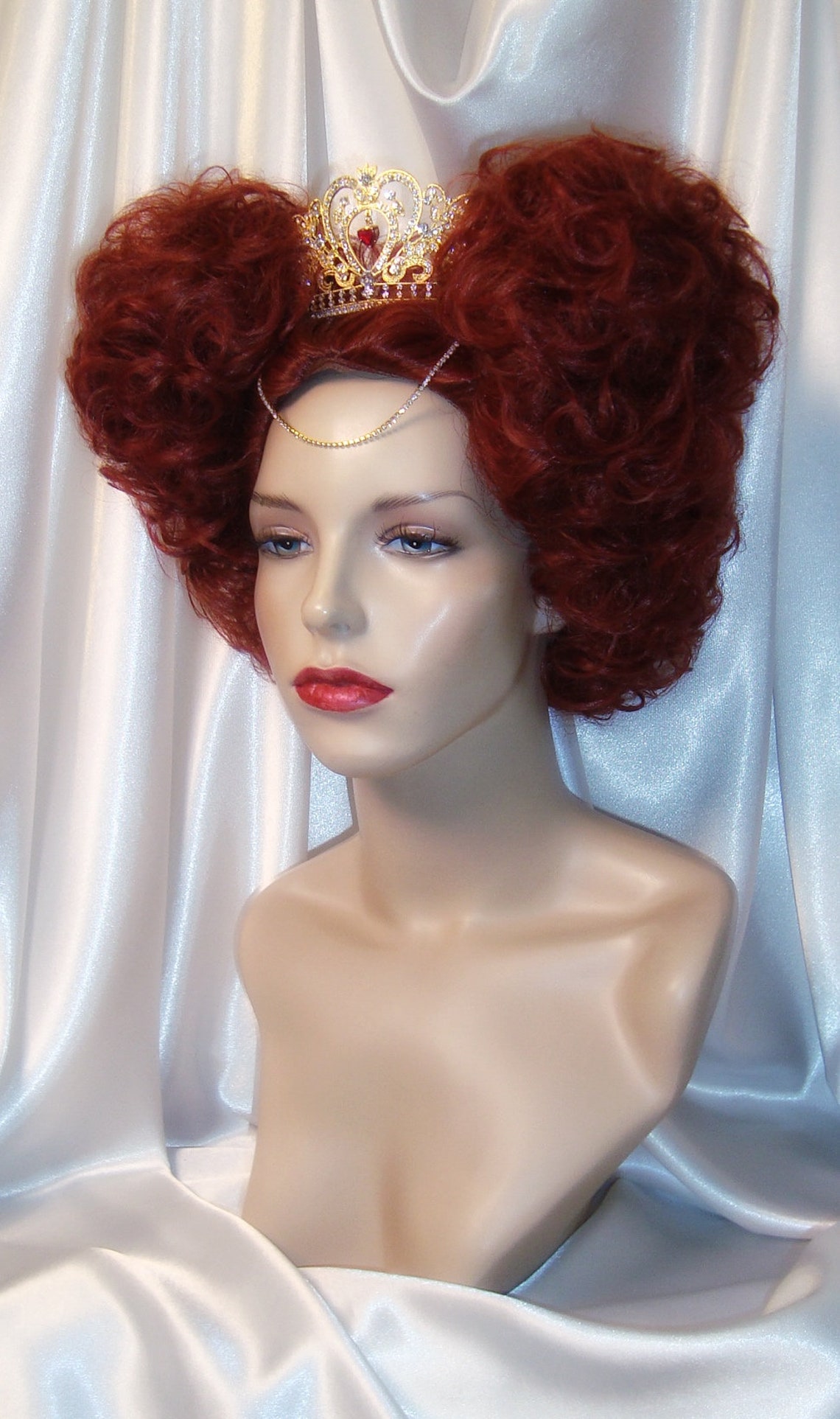 Queen of Hearts Wig and Crown Set Queen of Hearts Burgundy | Etsy