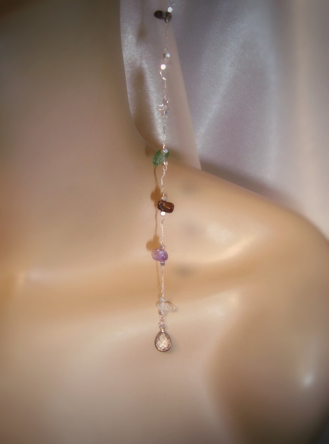 Face Chain, Beaded Face Chain, Bellydance Headpiece, Burlesque Jewelry ...