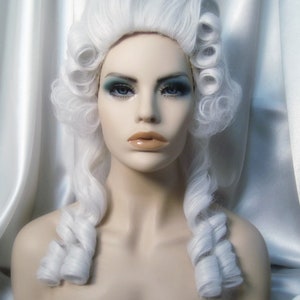 King Louis XVI Wig, White Colonial Wig, Unisex Rococo Wig, 17th-18th ...