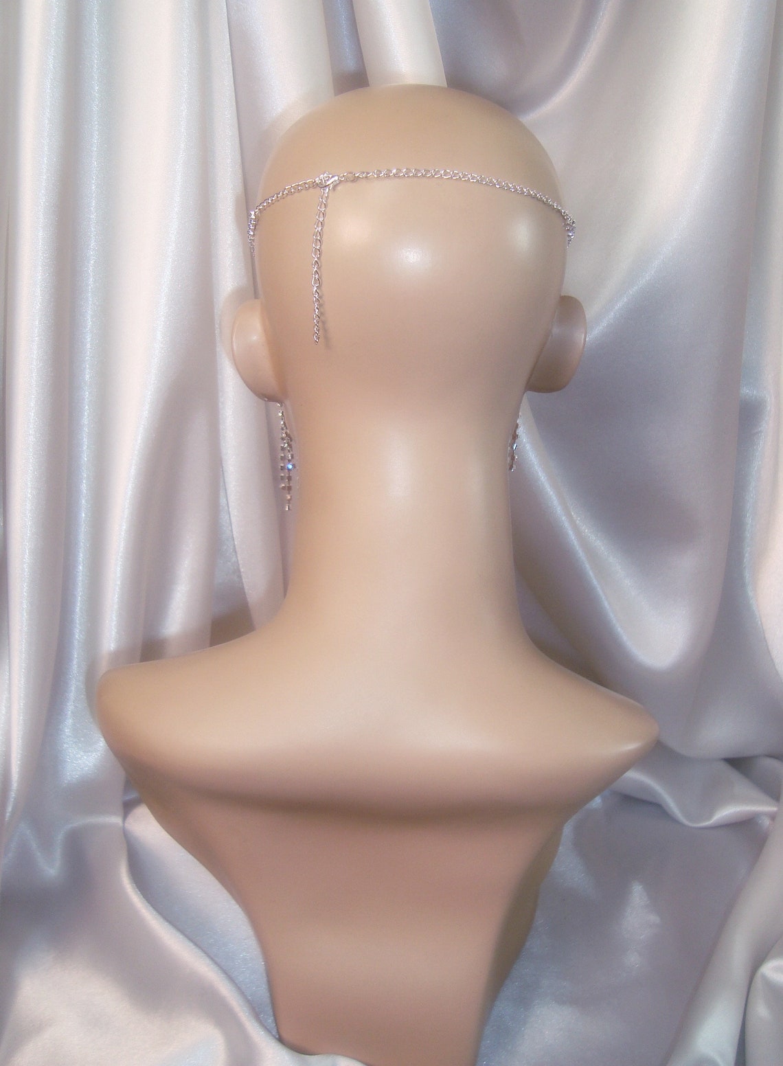 Rhinestone Chain Mask Silver Face Veil Mata Hari Face Veil - Etsy