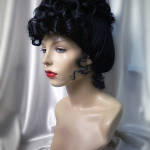 Black Gibson Girl Wig, Victorian Era Wig, Edwardian Era Wig, 1890s Era ...