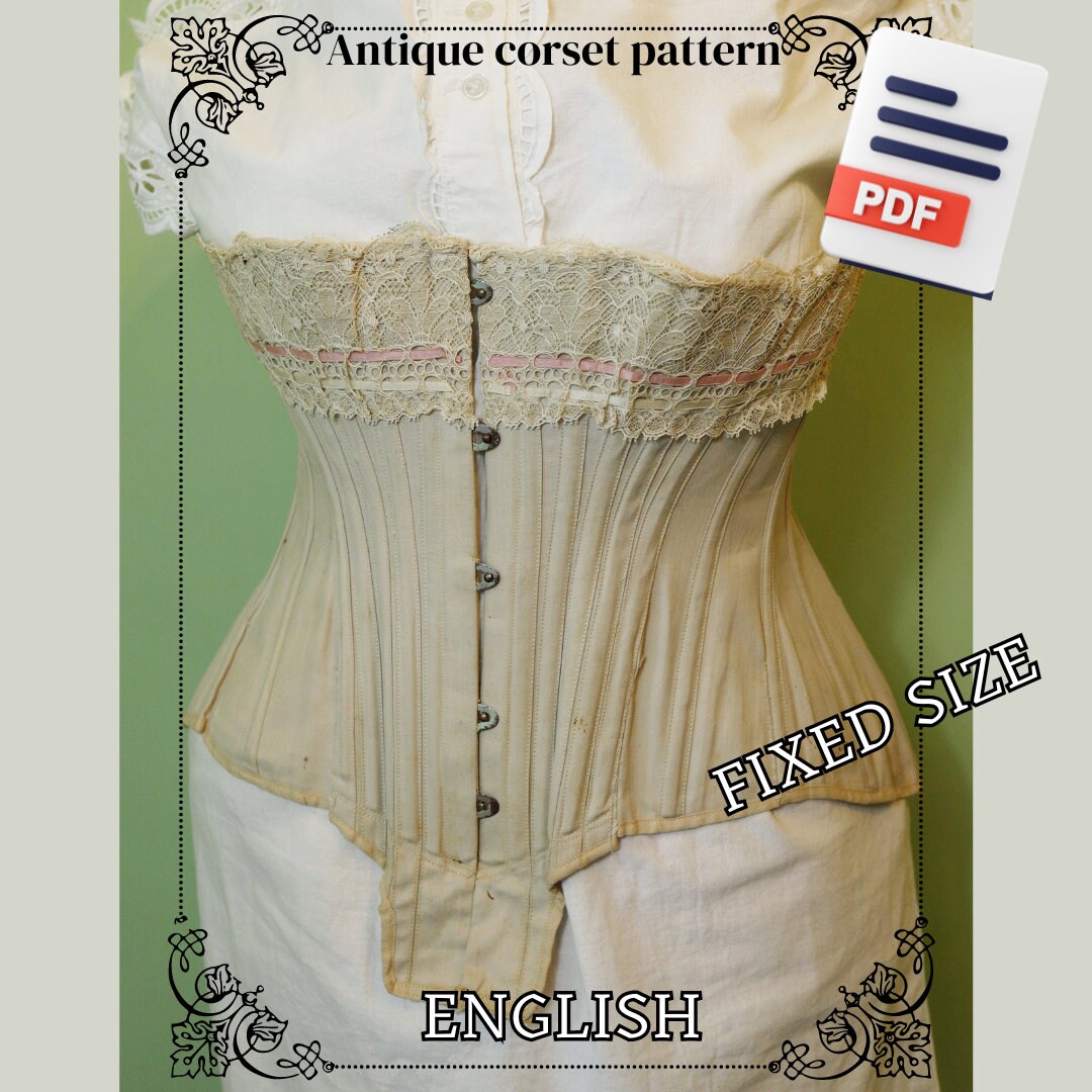 ESTHER PDF Edwardian Corset Pattern Fixed Size Antique Pattern From Personal Collection ...