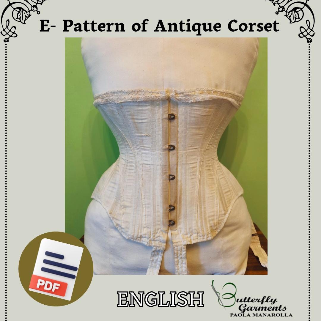 WAVES PDF Edwardian Corset Pattern Fixed Size Antique Pattern From ...