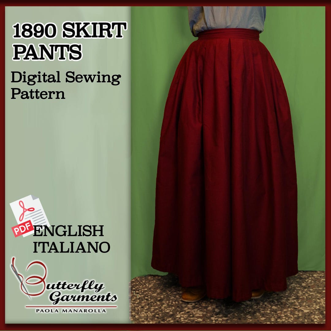 KUMA ENGLISH TUTORIAL Victorian 1890 Style Skirt Digital Pattern ...