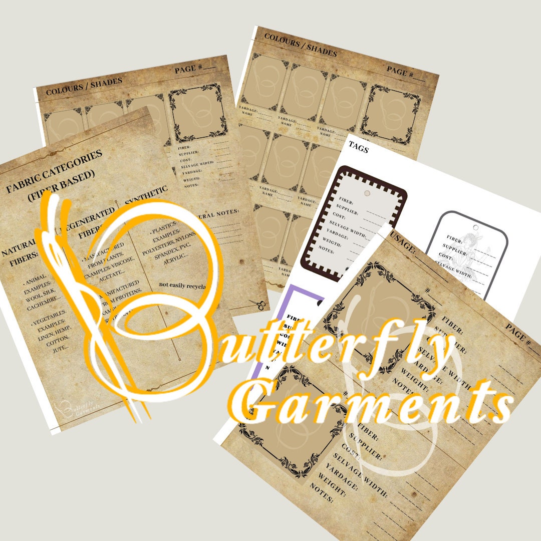 Digital Fabric Swatch Book | Printable Handmade Fabric Agenda | ENG - Etsy