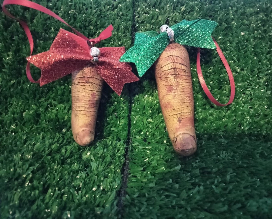 Finger Ribbon Ornament, Severed Finger With Ribbon, Severed Finger ...
