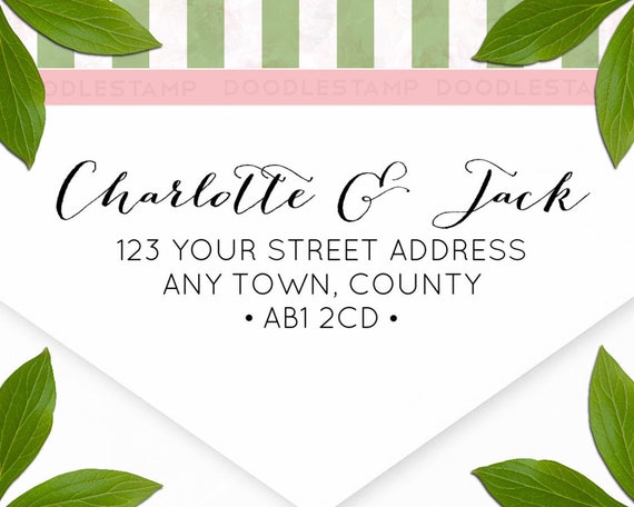 Calligraphy Address Stamp Personalized Address Stamp Custom | Etsy