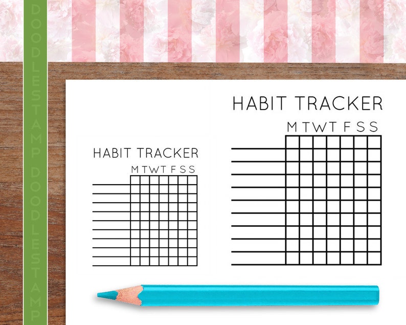 Habit Tracker Stamp Daily and Weekly Tracker Goals Tracker | Etsy