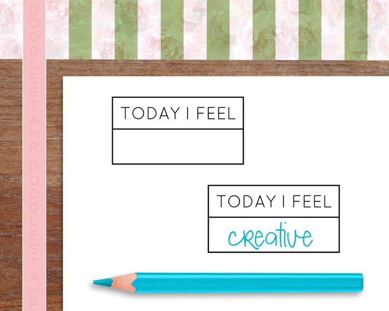 Today I Feel Stamp Daily Mood Tracker Journal Stamp Fill in | Etsy UK