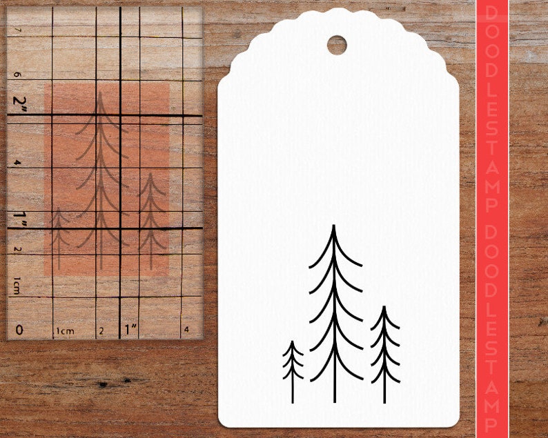 Little Forest Stamp Pine Trees Stamp Spruce Trees Stamp | Etsy