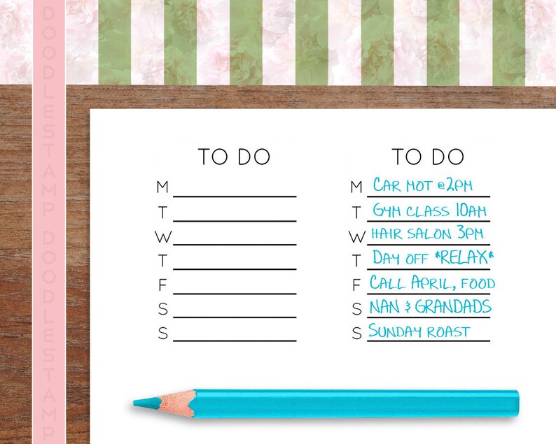 To Do Planner Stamp Daily Task Schedule Organizer Planner | Etsy