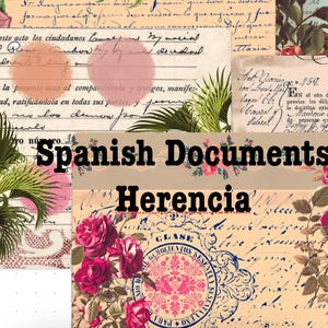 Spanish Documents, Herencia, Heritage, Vintage, Junk Journal - Etsy