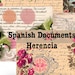 Spanish Documents, Herencia, Heritage, Vintage, Junk Journal - Etsy