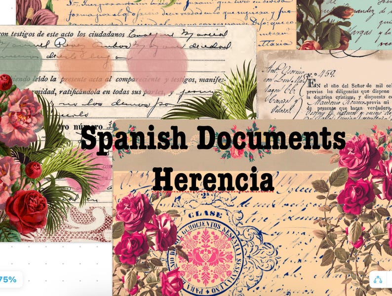 Spanish Documents, Herencia, Heritage, Vintage, Junk Journal - Etsy