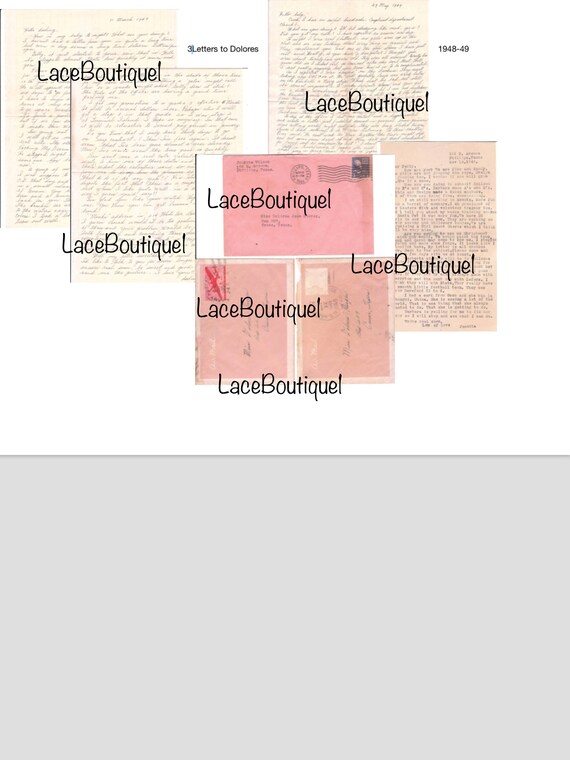 Vintage Letters to Dolores 1948-49 - Etsy