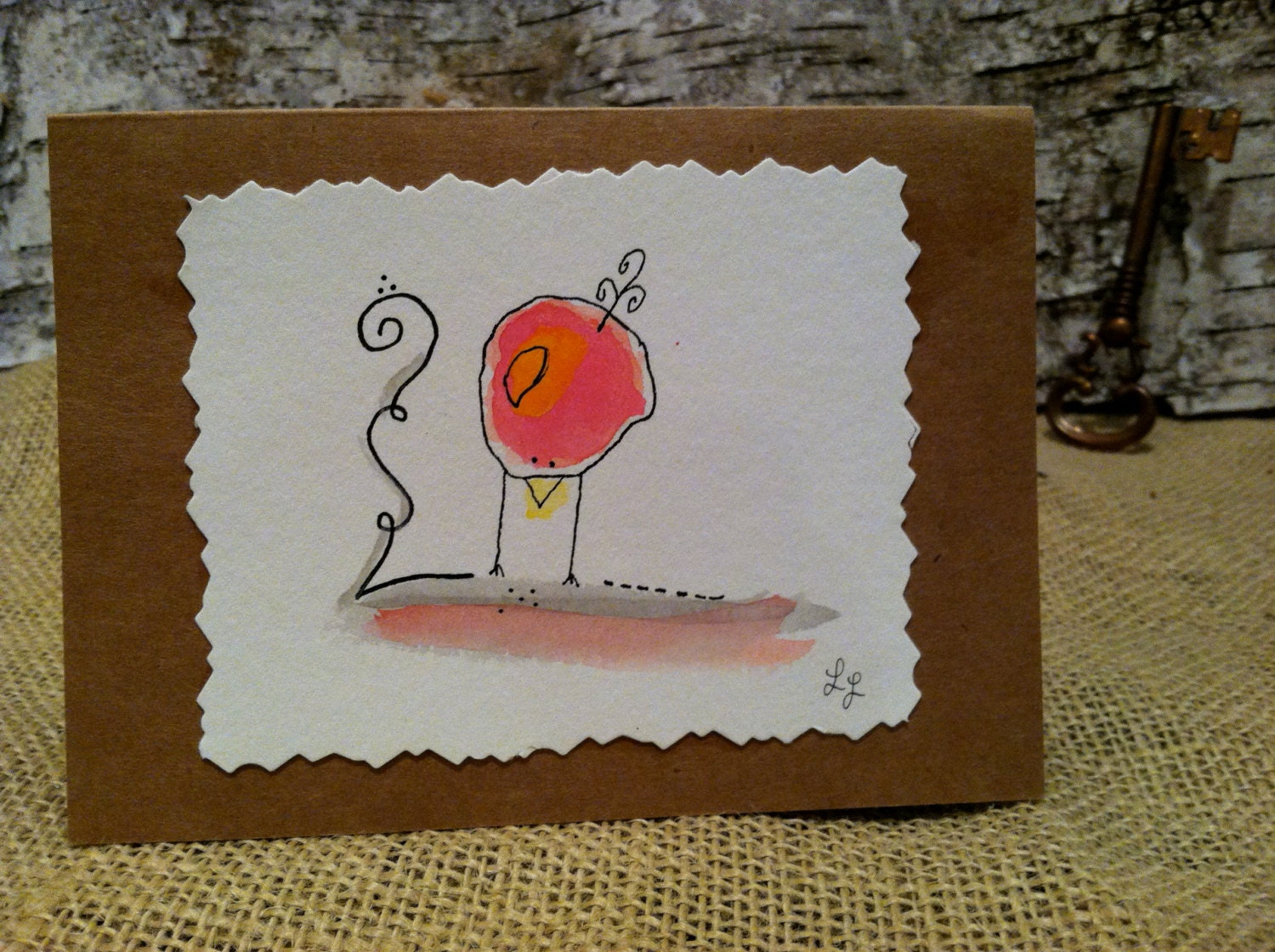 Whimsical Handmade Watercolor Bird Notecards BLANK - Set of 4 - Etsy