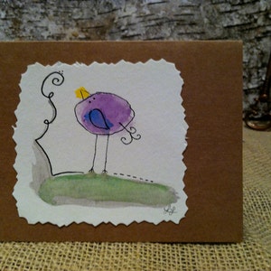 Whimsical Handmade Watercolor Bird Notecards BLANK - Set of 4 - Etsy