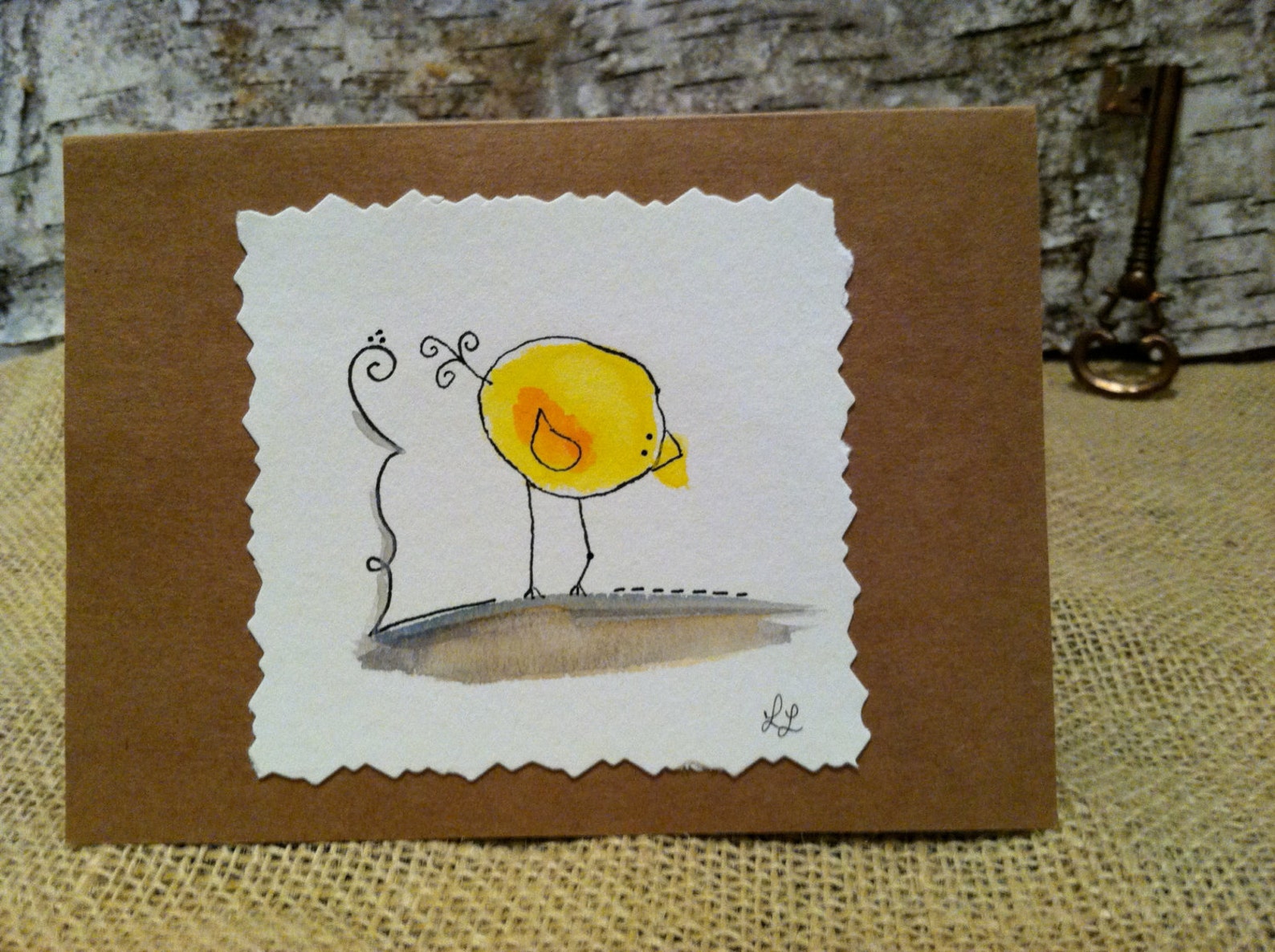 Whimsical Handmade Watercolor Bird Notecards BLANK - Set of 4 - Etsy