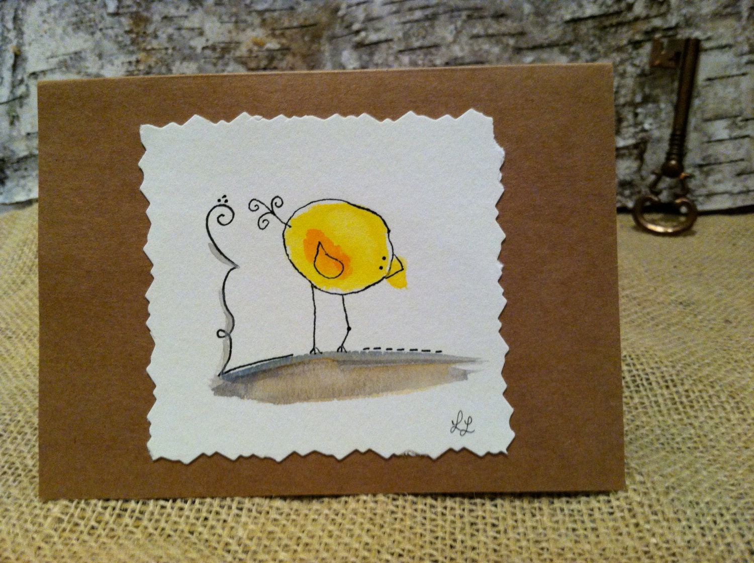 Whimsical Handmade Watercolor Bird Notecards BLANK - Set of 4 - Etsy