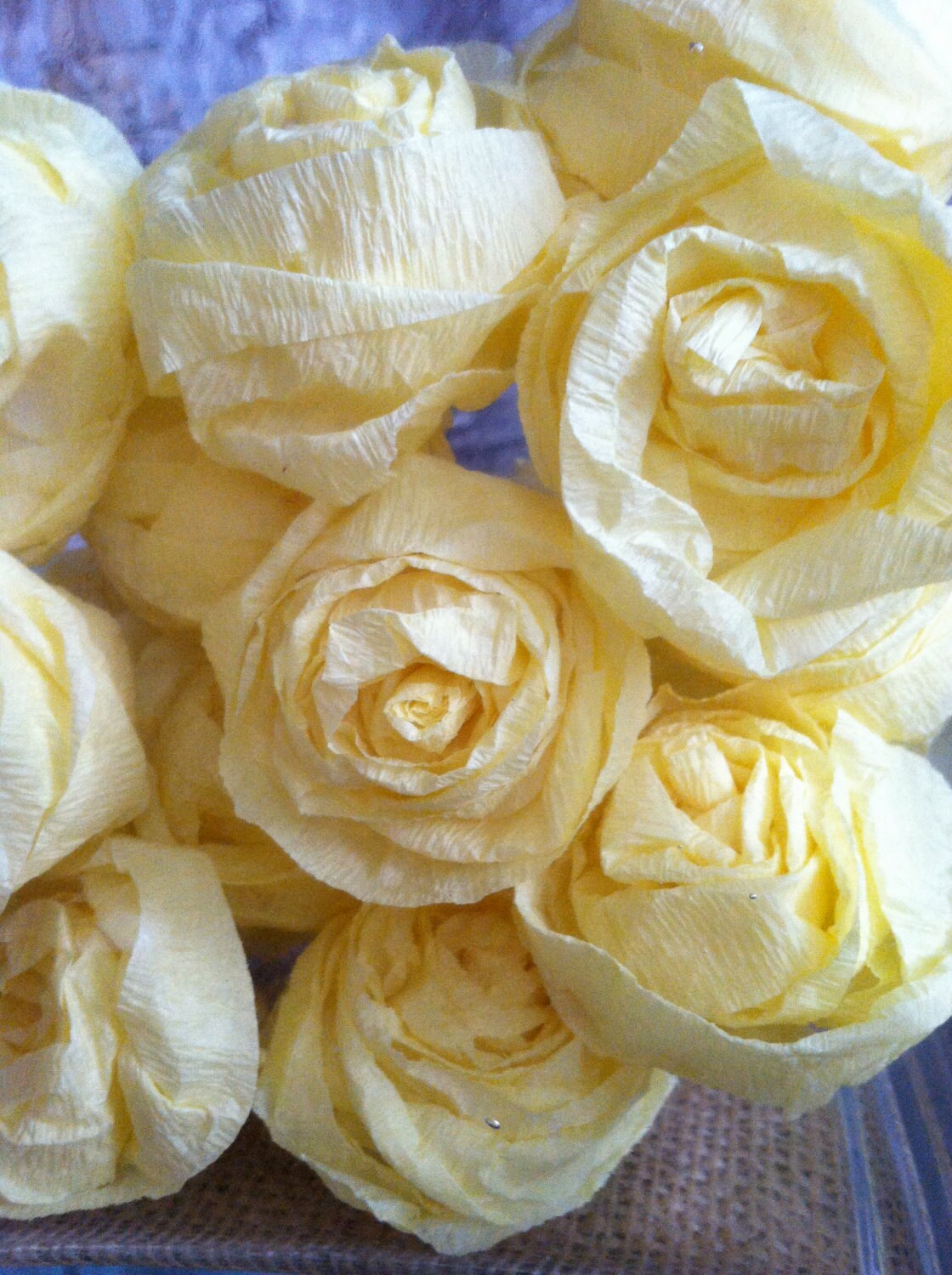 Yellow Crepe Paper Rose Handmade- Set of 20 - Etsy
