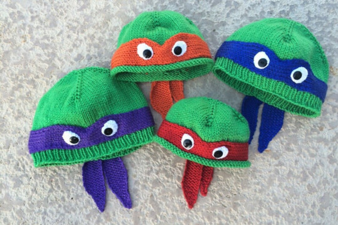 Hand-knit Turtle Hat With Ribbed or Rolled Bottom Edge. COWABUNGA! - Etsy