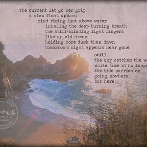 Ocean Poem Photo / Zen Print Art / California Coast / Mcway Falls Photo ...