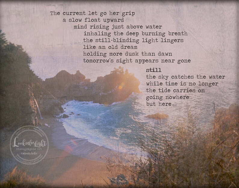 Ocean Poem Photo / Zen Print Art / California Coast / Mcway Falls Photo ...