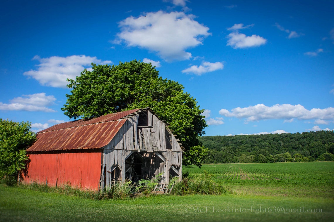 Red Barn Photography, Indiana Rustic Barn, Indiana Landscape Photo Art ...