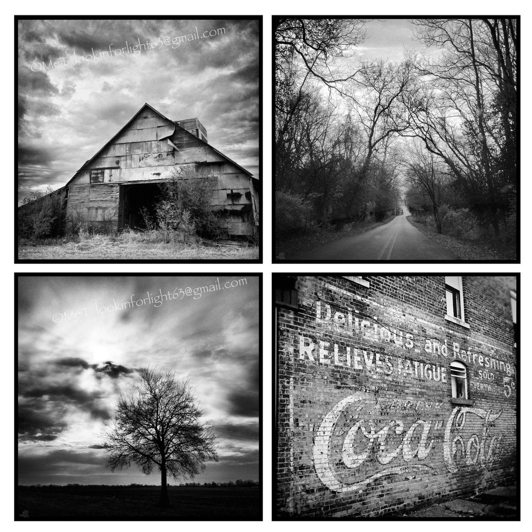 Indiana Photo | Vintage Coke Ad | Old Barn Art | Country Road Photo ...