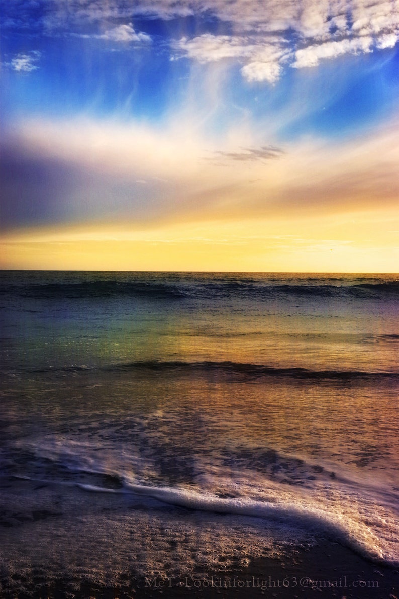 Ocean Photo, Surreal Color, Ocean and Clouds, Leo Carillo State Park ...
