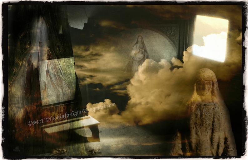 Virgin Mary Photo Montage, Spiritual Collage Art, Holy Mother Mary ...