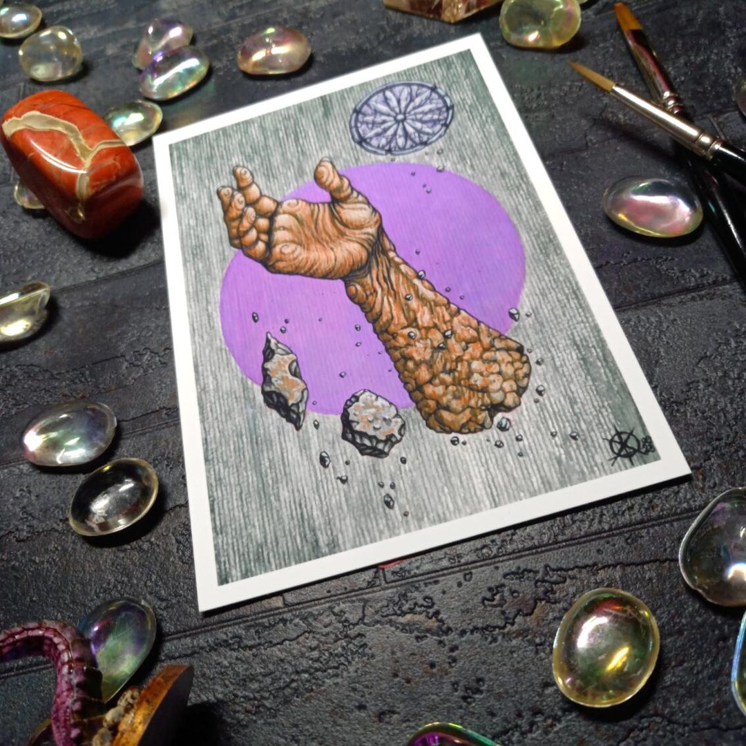 Tanit Goddess Hand, Dark Surreal Art Poster Painting Print Wall Decor ...