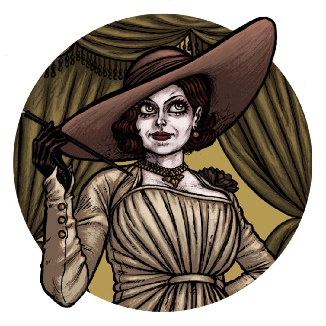 Lady Dimitrescu 4cm Pin, Creepy Cute Aesthetic Art, Halloween Vibes ...
