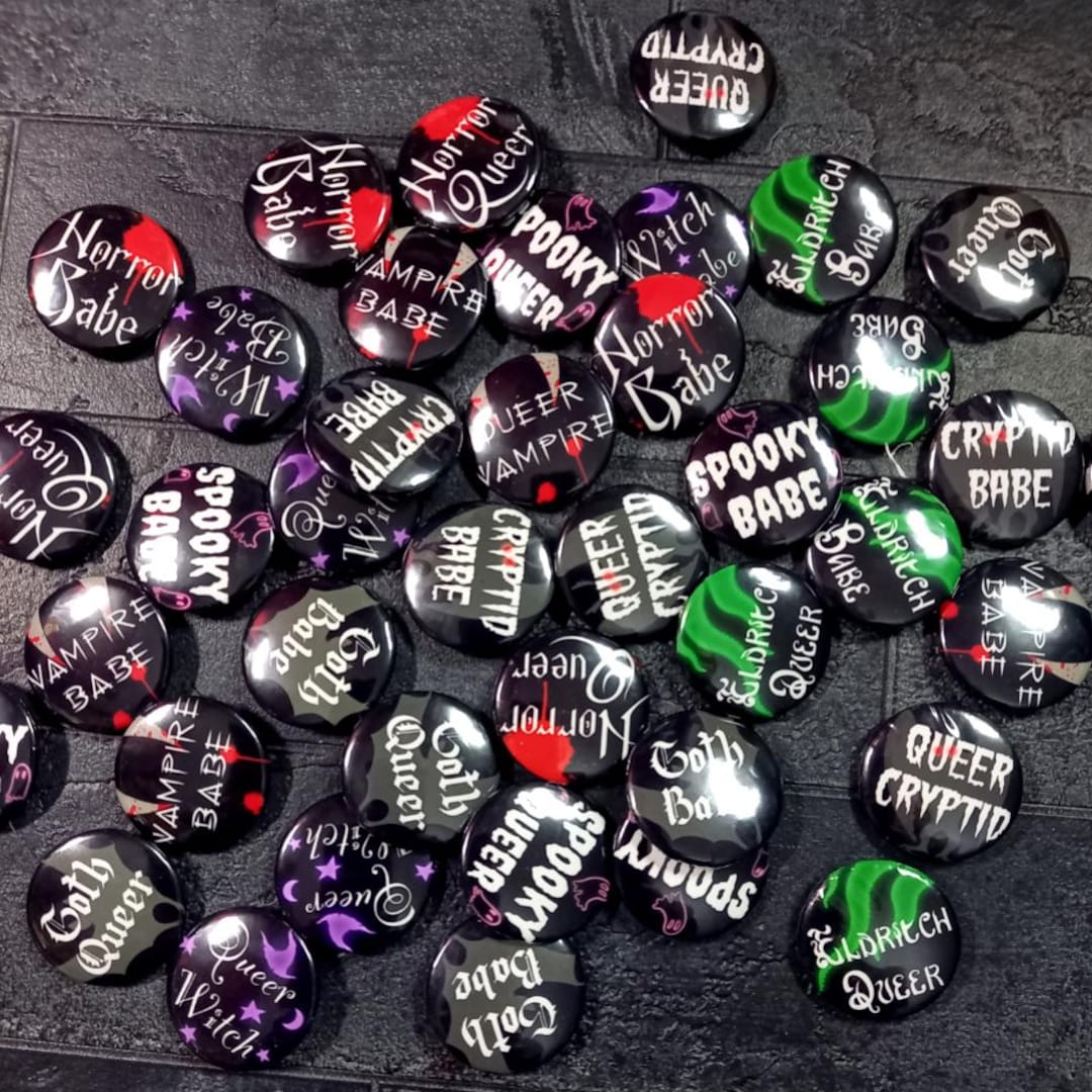 Spooky Goth Small Button Badges, Eldricht Monster, Queer Pride, Creepy ...