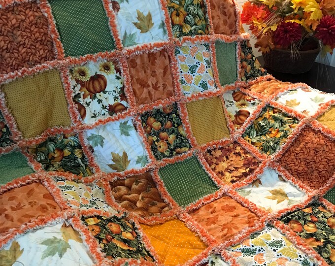 Fall Rag Quilt Throw FREE SHIPPING - Etsy